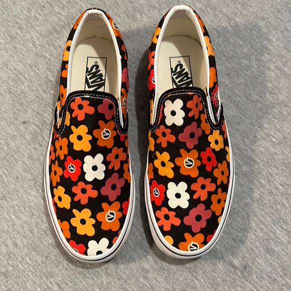 Vans | Shoes | Nwot Vans Multi Colored Flowers Classic Slip Ons | Poshmark